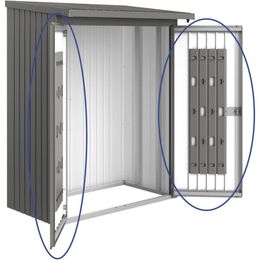 BioHort T&uuml;rpaket Kaminholzregal Woodstock quarzgrau-metallic, 150 (157x171 cm)