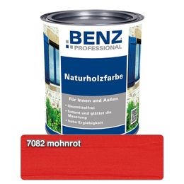 BENZ PROFESSIONAL Naturholzfarbe Holzschutzmittel, 2,5 l, Mohnrot