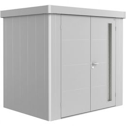 BioHort Ger&auml;tehaus Neo silber-metallic Ger&auml;teschuppen, Doppelt&uuml;r, 1B (236x180 cm)