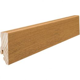 HARO Stecksockelleiste Cube Eiche Massivholzkern furniert Fu&szlig;leisten, ge&ouml;lt, 2200x16x58 mm