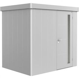 BioHort Ger&auml;tehaus Neo silber-metallic Ger&auml;teschuppen, Standardt&uuml;r, 1B (236x180 cm)