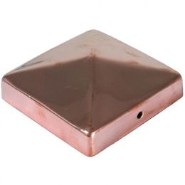 TETZNER & JENTZSCH T&J Pfostenabdeckung Pyramide aus Metall, Pyramide Kupfer, 9x9 cm