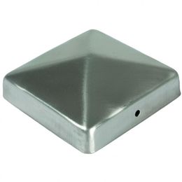TETZNER & JENTZSCH T&J Pfostenabdeckung Pyramide aus Metall, Pyramide Edelstahl, 9x9 cm