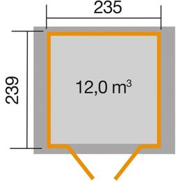 Weka Ger&auml;tehaus 224 grau Ger&auml;teschuppen, 235x239 cm