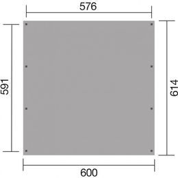 Weka Doppelcarport 609 mit Stahltrapezblechdach Unterstand, 576x591 cm