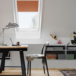 Velux Verdunkelungsrollo Uni Orange 4564, FK08, GEL,Manuell,Velux,wei&szlig;e Schiene