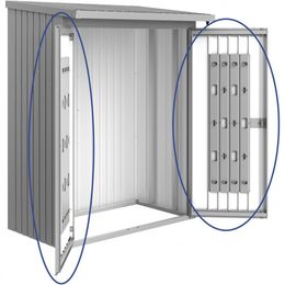 BioHort T&uuml;rpaket Kaminholzregal Woodstock silber-metallic, 150 (157x171 cm)