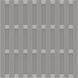 TraumGarten Sichtschutzzaun JUMBO WPC Alu-Design Grau Sichtschutz Lamellenzaun, 179x179 cm