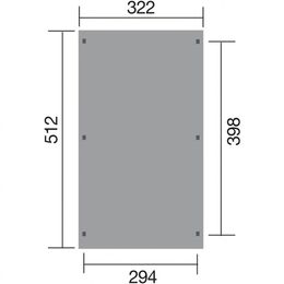 Weka Einzelcarport 617 Unterstand, 294x398 cm, ohne Dacheindeckung