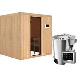 Karibu Sauna Daria, Easy Bio 3,6 kW Ofen, Ganzglast&uuml;r,graphit,ohne Dachkranz
