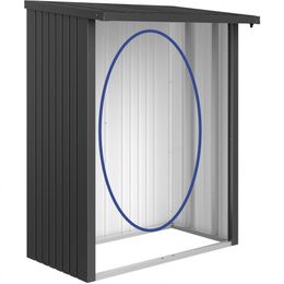 BioHort R&uuml;ckwand Kaminholzregal Woodstock dunkelgrau-metallic, 150 (145,5x196,5 cm)