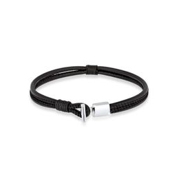 Kuzzoi Armband 925 Sterling Silber Haken in Schwarz | Gr.: 20 cm