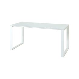 KADIMA DESIGN Schreibtisch Glasplatte & Kufengestell, 160x80 cm B&uuml;rotisch Wei&szlig; B&uuml;ro | Gr.: onesize