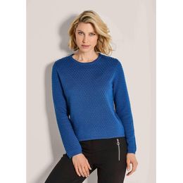 Madeleine Mode MADELEINE Eleganter Baumwollpullover mit Noppenstruktur in royalblau | Gr.: 40