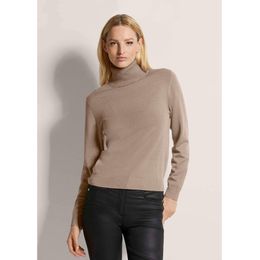 Madeleine Mode MADELEINE Schmaler Feinstrickpullover in beige / melange | Gr.: 44