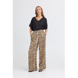 Ichi Overall IHNIMA Regular fit in Brown Leopard aop | Gr.: 36