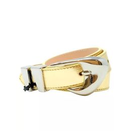 By Far G&uuml;rtel - Gold Leather Moore Metallic Belt - Gr. L - in Gold - f&uuml;r Damen