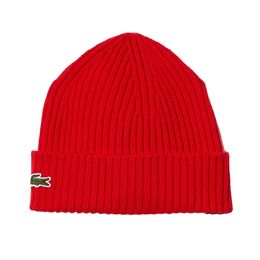 Lacoste Caps & M&uuml;tzen - Lacoste Lacoste Unisex M&uuml;tze - Strickm&uuml;tze, Beanie - Gr. ONE SIZE - in Rot - f&uuml;r Damen