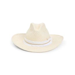 MAISON MICHEL Caps & M&uuml;tzen - Nude Brimmed Hat With Delicate Fringe Detail - Gr. M - in Beige - f&uuml;r Damen