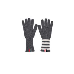 Thom Browne Handschuhe - "4-Bar" Gloves &ndash; Grey - Gr. M - in Grau - f&uuml;r Damen