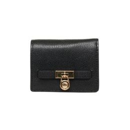 Michael Kors Portemonnaie - Pebbled Leather Wallet With Gold-Tone Lock - Gr. unisize - in Schwarz - f&uuml;r Damen