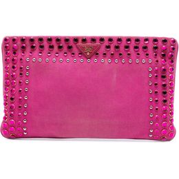 Prada Clutches - Canvas Canapa Studded Vernice Clutch - Gr. unisize - in Gold - f&uuml;r Damen