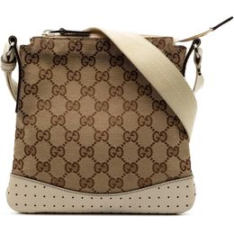 Gucci Hobo Bags - GG Canvas Perforated Crossbody - Gr. unisize - in Braun - f&uuml;r Damen