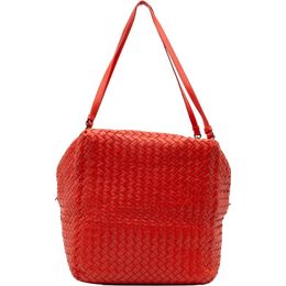 Bottega Veneta Hobo Bags - Nappa Intrecciato Cube Shoulder Bag - Gr. unisize - in Rot - f&uuml;r Damen