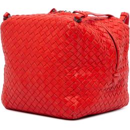 Bottega Veneta Hobo Bags - Nappa Intrecciato Cube Shoulder Bag - Gr. unisize - in Rot - f&uuml;r Damen