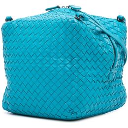 Bottega Veneta Hobo Bags - Nappa Intrecciato Cube Crossbody - Gr. unisize - in Blau - f&uuml;r Damen