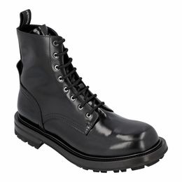 Alexander McQueen Stiefel - Smooth Leather Combat Boots - Gr. 45 (EU) - in Schwarz - f&uuml;r Damen
