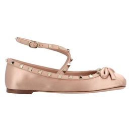 Valentino Rockstud Satin Ballerinas Pink - Gr. 37 (EU) - in Rosa