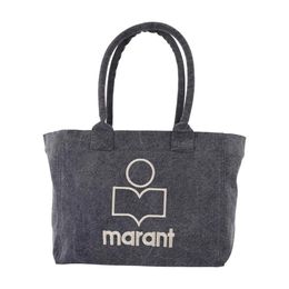 Isabel Marant Shopper & Totes - Zipped Shopping Bag In Soft Faded Black Cotton - Gr. unisize - in Grau - f&uuml;r Damen