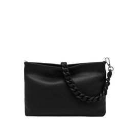 GIANNI CHIARINI Clutches - Textured Leather Clutch With Chain Strap - Gr. unisize - in Schwarz - f&uuml;r Damen