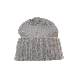 Kangra Caps & M&uuml;tzen - Ribbed Cuff Cashmere Beanie With Plush Texture - Gr. ONE SIZE - in Grau - f&uuml;r Damen