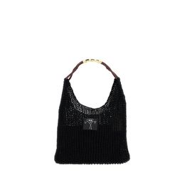 Plan C Shopper & Totes - Mesh Shopping Bag With Braided Handle - Gr. unisize - in Schwarz - f&uuml;r Damen
