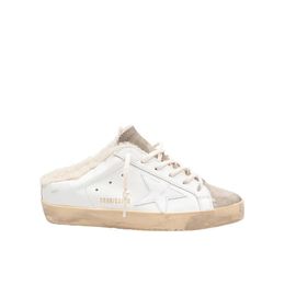 Golden Goose Deluxe Brand Golden Goose Low-Top Sneaker - Sneakers Super Star Leather Sabot White And Taupe - Gr. 37 (EU) - in Wei&szlig; - f&uuml;r Damen
