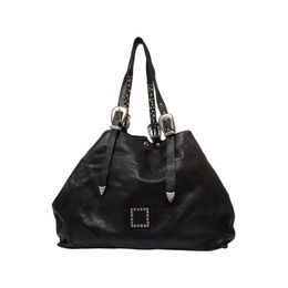 Campomaggi Hobo Bags - Spacious Black Leather Handbag With Studded Detail - Gr. unisize - in Schwarz - f&uuml;r Damen