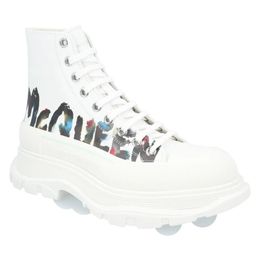 Alexander McQueen Stiefel - Tread Slick Boots 'White Graffiti' - Gr. 45 (EU) - in Wei&szlig; - f&uuml;r Damen