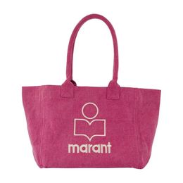 Isabel Marant Shopper & Totes - Textured Pink Cotton Shopper Bag With Zippered Clo - Gr. unisize - in Rosa - f&uuml;r Damen