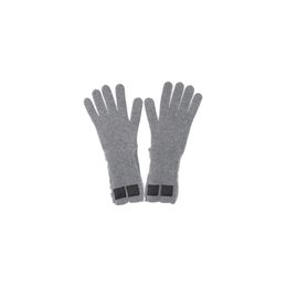 MM6 Maison Margiela Handschuhe - Sleek Minimalist Grey Gloves With Fitted Silhouett - Gr. M - in Grau - f&uuml;r Damen