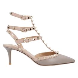 Valentino Garavani Hohe Schuhe - Rockstud Pointed-Toe Pumps - Gr. 36 (EU) - in Grau - f&uuml;r Damen