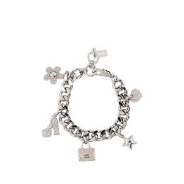 Marc Jacobs Armband - Mini Icon Pave Bracelet - Metal - Silver - Gr. ONE SIZE - in Silber - f&uuml;r Damen