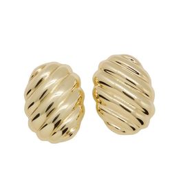 ANINE BING Ohrringe - Ribbed Oval Earrings With Polished Gold Finish - Gr. unisize - in Mehrfarbig - f&uuml;r Damen
