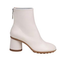 Attilio Giusti Leombruni Agl Stiefel - Curvy Ankle Boots In Chalk Color Leather - Gr. 39 (EU) - in Wei&szlig; - f&uuml;r Damen
