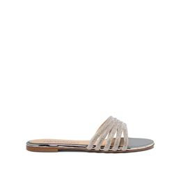 Ninalilou Sandalen - Silver Leather Sandals With Shimmering Straps - Gr. 36 (EU) - in Braun - f&uuml;r Damen