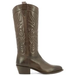 Sartore Stiefel - Intricate Stitch Texan Ankle Boots - Gr. 38,5 (EU) - in Gr&uuml;n - f&uuml;r Damen