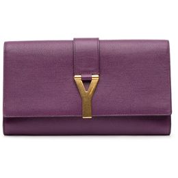 SAINT LAURENT Clutches - Textured Leather Chyc Ligne Clutch - Gr. unisize - in Orange - f&uuml;r Damen