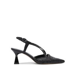 Pons Quintana Hohe Schuhe - Pointed Toe Heeled Shoes With Woven Upper - Gr. 39 (EU) - in Schwarz - f&uuml;r Damen