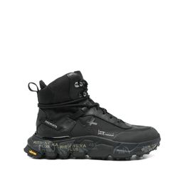 Premiata Low-Top Sneaker - High-Top Sneakers With Sole And Textured Accents - Gr. 38 (EU) - in Schwarz - f&uuml;r Damen